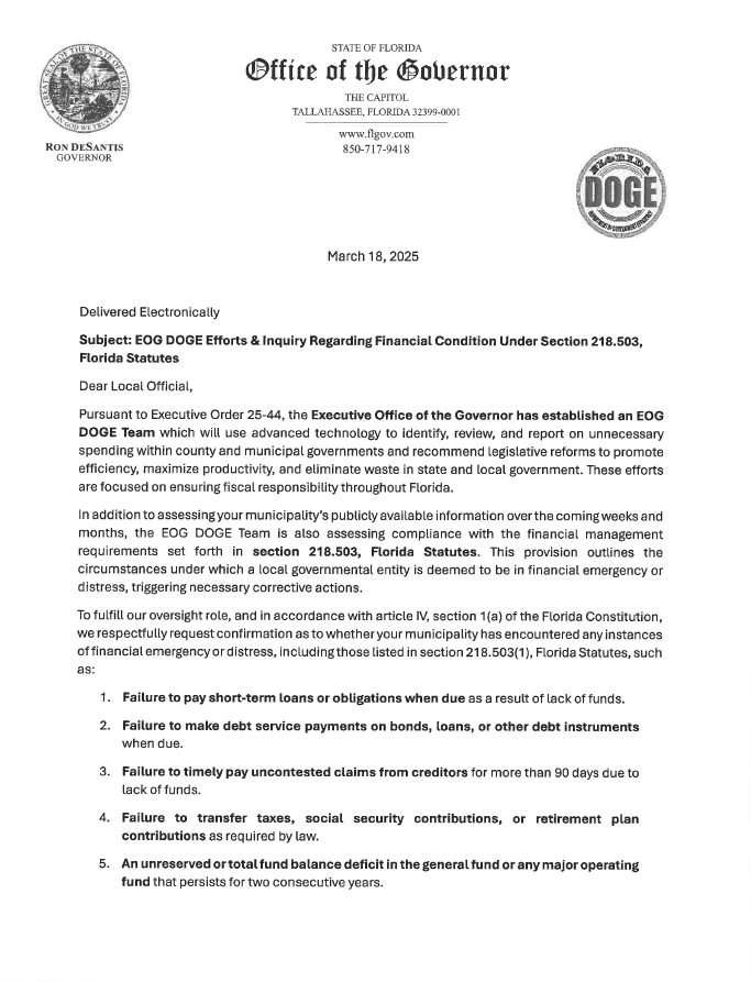 City of Palm Coast Collaborates with State’s EOG DOGE Team to Ensure ...