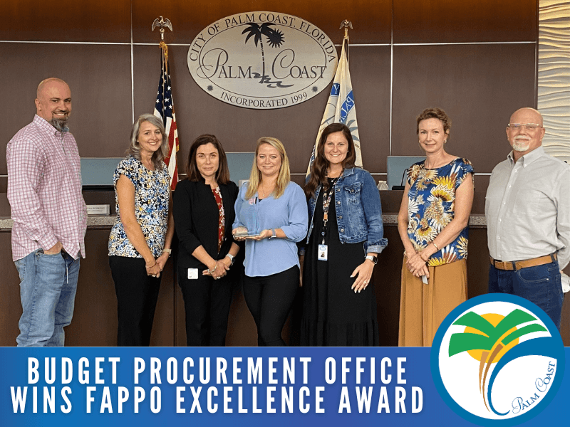 City of Palm Coast Budget Procurement Office Wins FAPPO Excellence ...